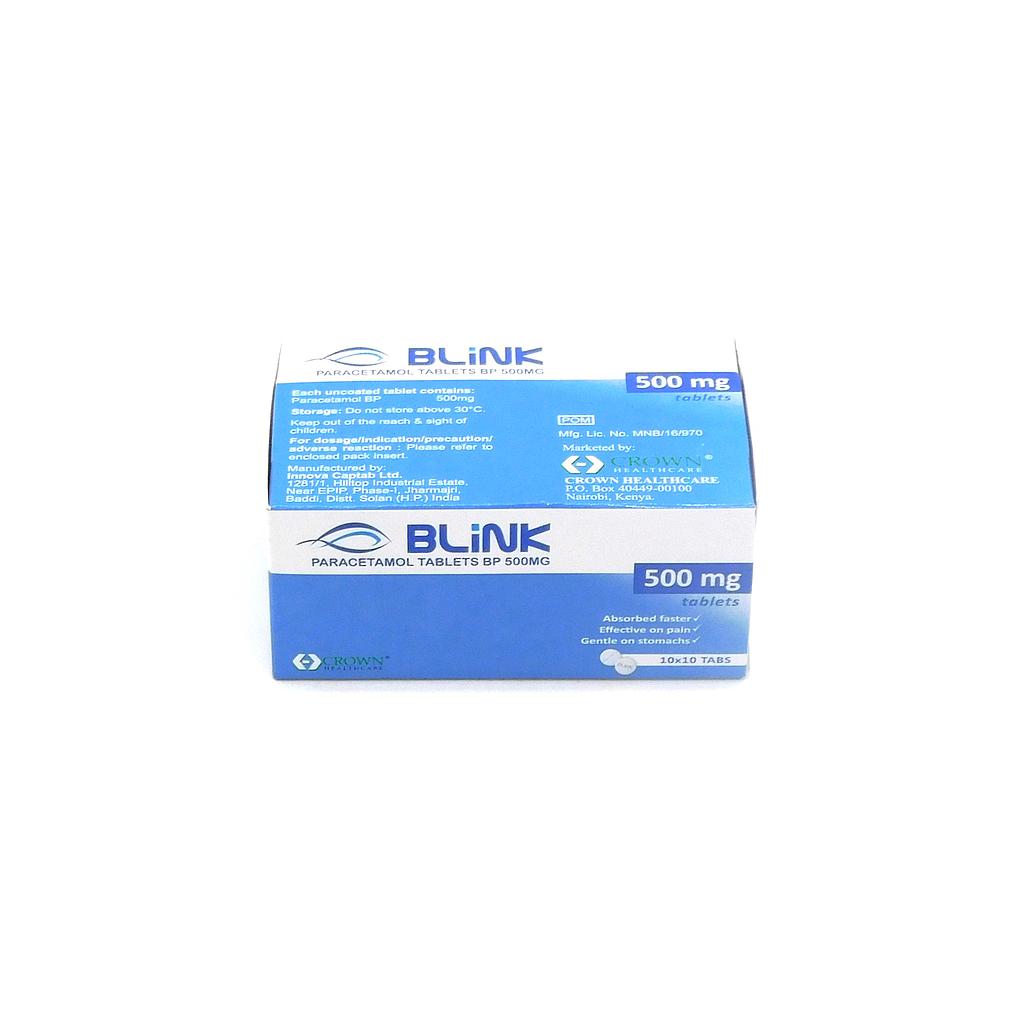 Paracetamol 500mg Tablets Blister (Blink) | Chebu Pharmaceutical Limited